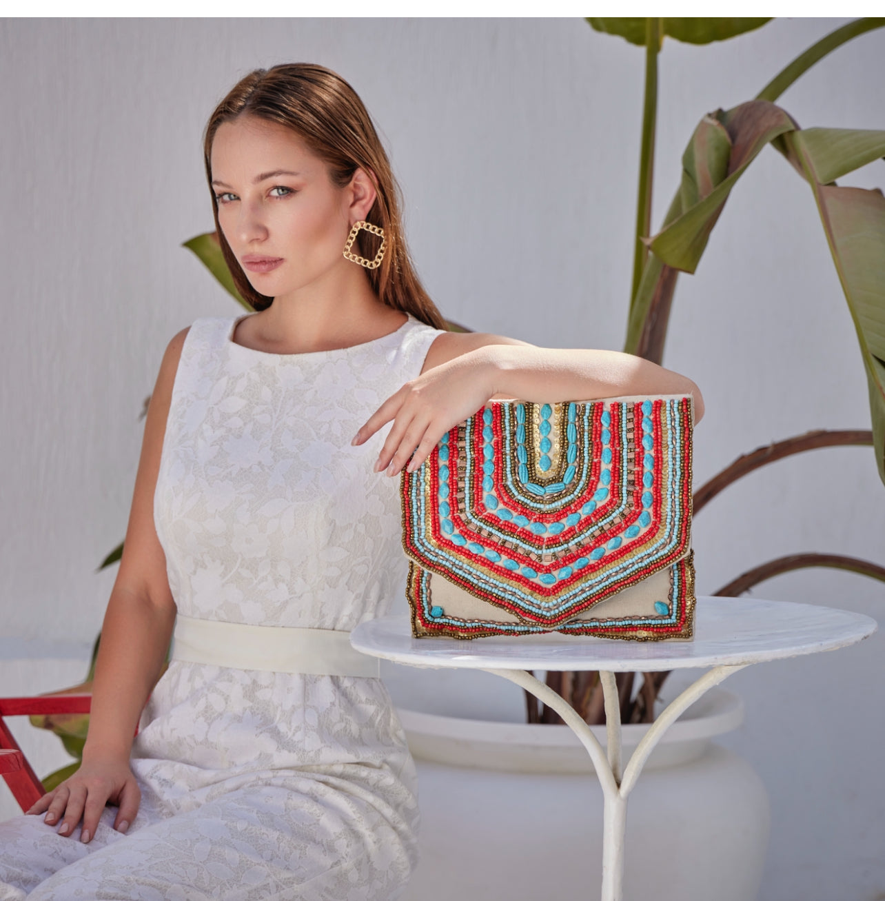 Blue and red clutch – Jouzoor