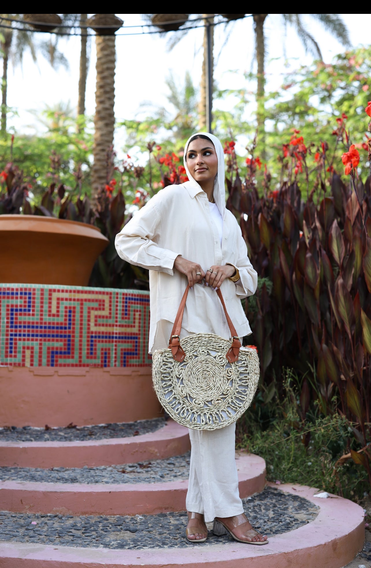 Circle wicker bag x leather strap – Jouzoor
